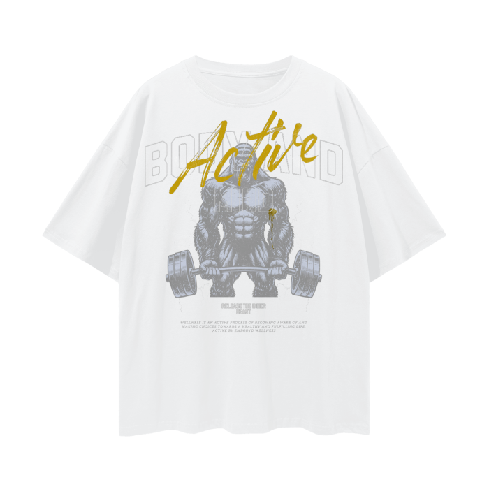 Active Beast Oversize Graphic Tee (Gold) – Embodyd Wellness Apparel